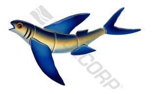 POOL360 | 12" x 7" Reverse Flying Fish - B Mosaic Pool Tile