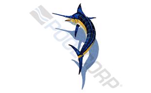 POOL360 | 67" x 45" Reverse Marlin with Shadow Mosaic Pool Tile