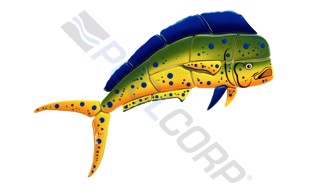 POOL360 | 18" x 8" Side View Mahi Mahi Mosaic Pool Tile
