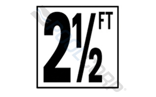 POOL360 | 5" Smooth 2.5 Ft Depth Marker