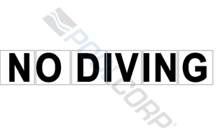 POOL360 | 5" Non-Skid 5 Tiles NO DIVING Depth Marker