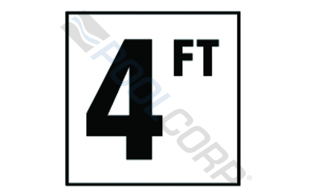 POOL360 | 4" Non-Skid 4 FT Depth Marker