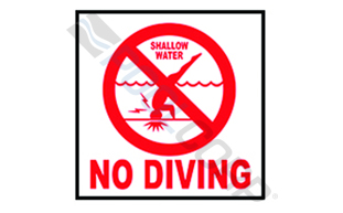 POOL360 | Non-Skid Red NO DIVING Depth Marker