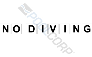 POOL360 | 4" Smooth 8 Tiles NO DIVING Depth Marker