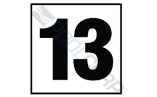 POOL360 | 6" x 6" 13 Standard Number Smooth Tile Depth Marker