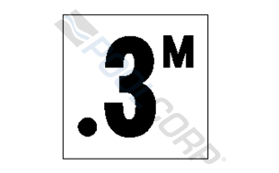 POOL360 | 4" Non-Skid Metric .3 M Depth Marker