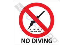 POOL360 | Non-Skid Red and Black'ternational Female NO DIVE Symbol