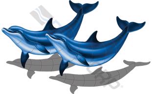 POOL360 | 52" x 33" Double Bottlenose Dolphin-B with Shadow