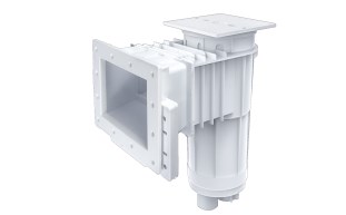 POOL360 | 15-1/4"L x 19"H White 2-Port Skimmer with Standard Debris Basket