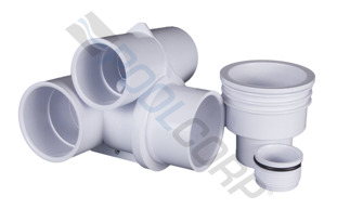 POOL360 | 2.5" White SpaMaster™ Gunite Jet Body Threaded Wall Fitting with White Niche