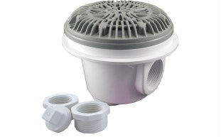 POOL360 | Gray Vinyl Galaxy Main Drain with Cover 2 Pack