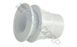 POOL360 | 1-1/2" Socket x 2" Spigot White Fiberglass Pool Wall Return Fitting