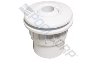 POOL360 | 1-1/2" Socket x 2" Spigot White Fiberglass Wall Fitting and Flush Eyeball