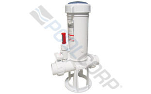 POOL360 | PowerClean® Tab Ultra In-Line Chlorinator with Base and Clear Glass Lid