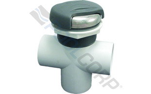 POOL360 | 2" Socket, 3-3/16" Orifice Dark Gray Crown 3-Way Diverter Valve