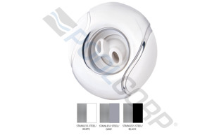 POOL360 | 2" Stainless Steel/Black Spa Master™ Double Roto Jet Internal