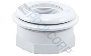 POOL360 | 1-1/2" FIP x 1-1/2" Socket White Vinyl I/O Wall Return Fitting