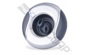 POOL360 | 4" Stainless Steel/Dark Gray Typhoon Double-Roto Jet Internals