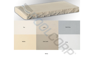 POOL360 | 12" x 24" Light Gray Rock Face Straight Coping