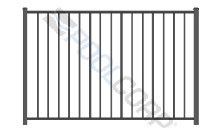 POOL360 | 2" x 6.5' x .06" Satin Black 48" Regis Aluminum Fence 3220 Flush Bottom End Post