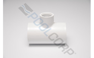 POOL360 | 2" x 2" x 1" White SCH 40 PVC Reducing Tee Slip x Slip x FIPT