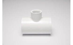 POOL360 | 2.5" x 2.5" x .75" White SCH 40 PVC Reducing Tee Slip x Slip x FIPT