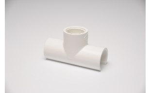 POOL360 | 1" x 1" White SCH 40 PVC Snap Tee Snap x FIPT