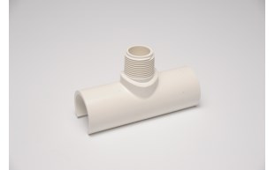 POOL360 | 1" White SCH 40 PVC Snap x MPT Manifold Tee