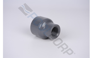 POOL360 | 1.5" x 1" Gray SCH 80 PVC Reducing Threaded Coupling FIPT x FIPT