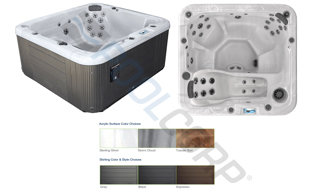 POOL360 | 6 Person Hot Tub Storm Cloud Interior/Gray Exterior with ...