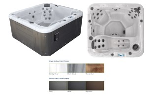 POOL360 | 6 Person Hot Tub Tuscan Sun Interior/Coastal Gray Elite Exterior