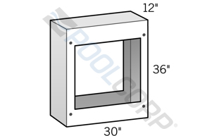 POOL360 | 36"x12"x30" STRAIGHT CABINET