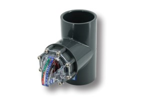 POOL360 | FlowVis Tee Flow Meter for 3" SCH40 Pipe Scale in GPM