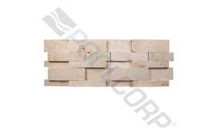 POOL360 | 7" x 20" x 5/8" Rustic Travertine Splitface Ledger Stone Panel