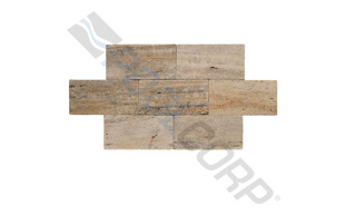 POOL360 | 6" x 12" Vein-Cut Tumbled Travertine Paver Scabos