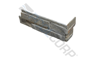 POOL360 | 6" x 23" Splitface Quartzite Ledger Corner Damascus Green