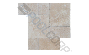 POOL360 | 3cm Ivory Tumbled Roman Pattern Travertine Paver