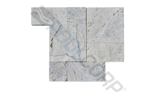 horizon | 3cm Silver Tumbled Roman Pattern Travertine Paver
