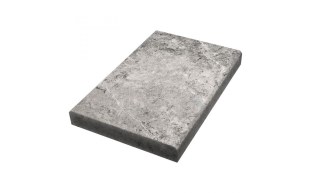 POOL360 | 12" × 18" Silver Travertine Tumbled Double Modern Coping