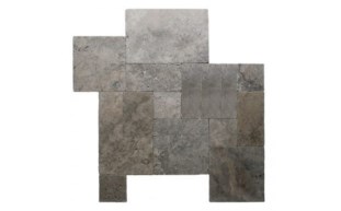 POOL360 | 3cm French Pattern Tumbled Travertine Paver Silver River