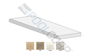 POOL360 | 12" x 24" x 1-3/4" Clay Bullnose Front Coping