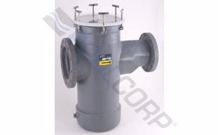 POOL360 | 8" x 6" Flanged FRP/PVC Strainer with Stainless Steel Basket