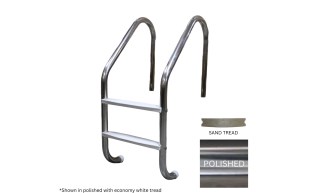 POOL360 | 2-Step Polished Stainless Steel Classic Pool Ladder with Sand ...