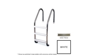 POOL360 | 3-Step White Classic Pool Ladder with Sand Treads