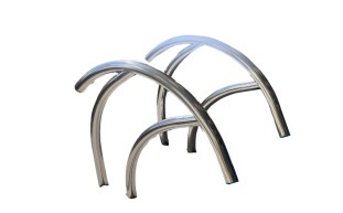 POOL360 | 30" White Modern Figure 4 Pool Handrails, Set of 2