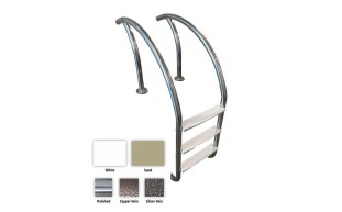 POOL360 | .065" Modern 3-Step Polished Ladder with Heavy Duty Gray Thread