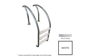 POOL360 | 3-Step White Modern Pool Ladder with Heavy Duty White Treads