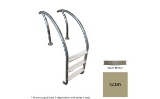 POOL360 | 3-Step Sand Modern Pool Ladder with Heavy Duty Tan Treads