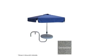 POOL360 | 30" Side Mount Sand Pool Table with Bent Marine Grade Pole and Blue Umbrella