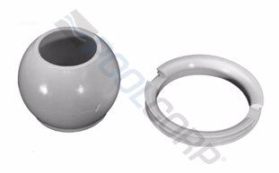 POOL360 | White HydroJet™ Hydro-Air Standard Eye Ball & Retaining Ring